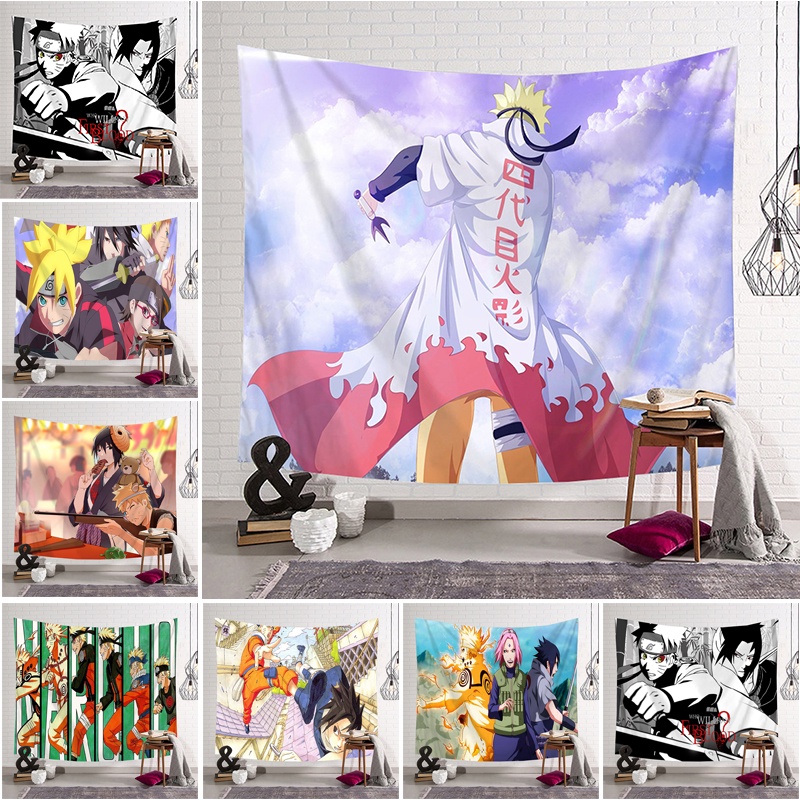 Tapestry Background with Clips Cartoon Japanese Anime Naruto Uzumaki ...