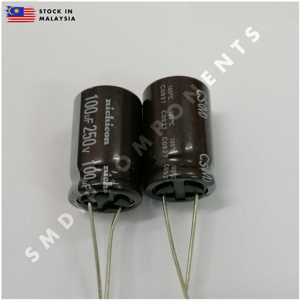 2PCS 100uF 250V 105°C, Radial Capacitor, 16mm x 25.5mm | Shopee Malaysia