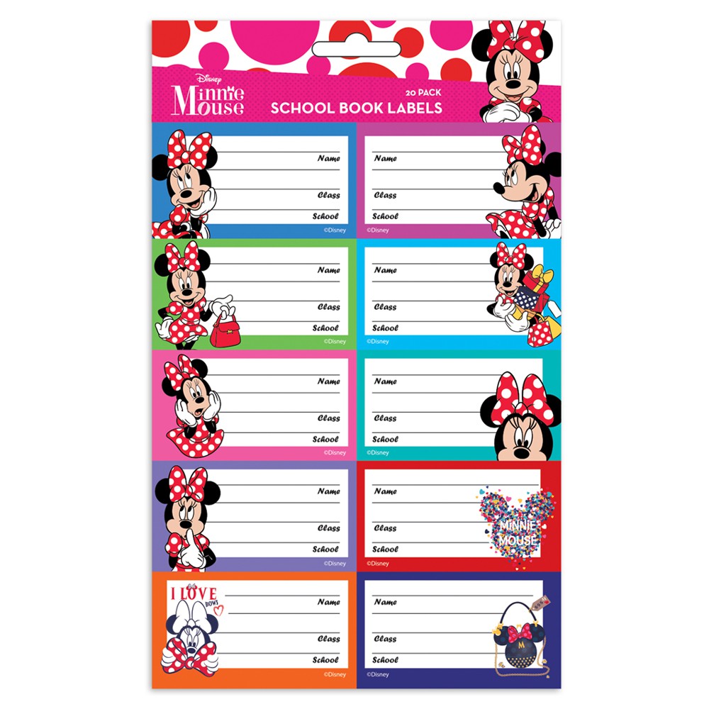 Disney Minnie Mouse School Book Sticker Name Label | Shopee Malaysia