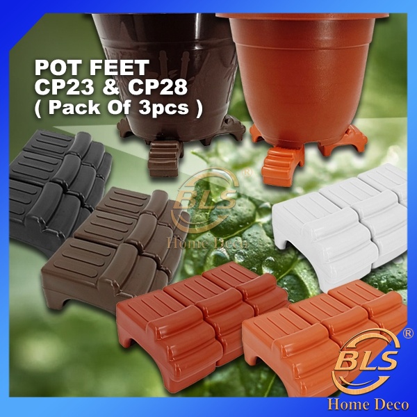 BLS CHERRY POT PLASTIC POT FEET ( Pack Of 3pcs ) GARDENING DECO TOOLS ...