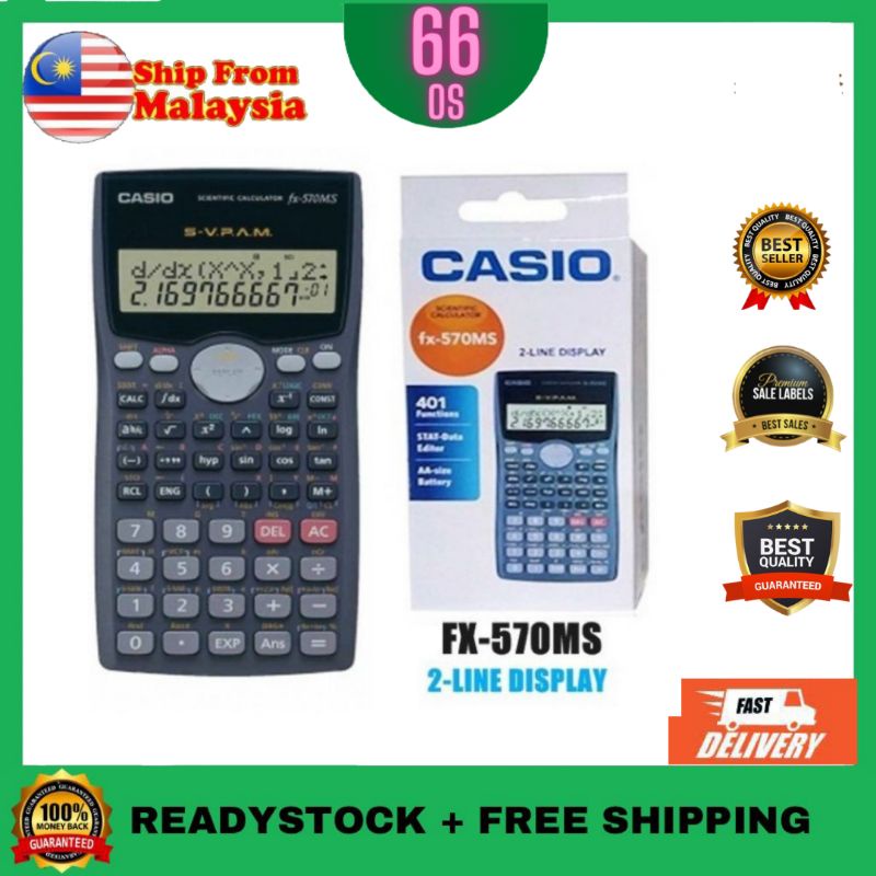 👉 𝗥𝗲𝗮𝗱𝘆 𝗦𝘁𝗼𝗰𝗸 👈 Casio Scientific Calculator FX-570MS Model with 401 ...