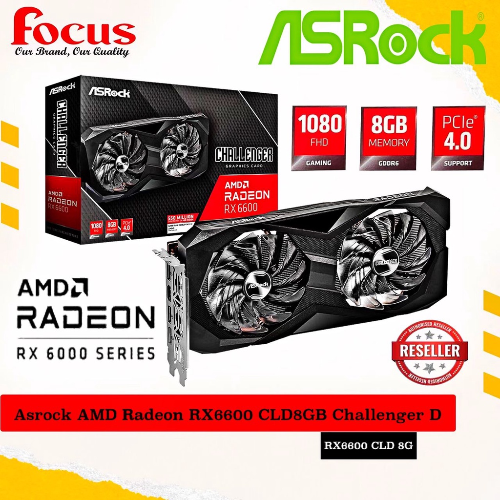 Asrock AMD Radeon RX6600 CLD 8GB Challenger D Graphics Card ( RX6600 CLD 8G ) | Shopee Malaysia
