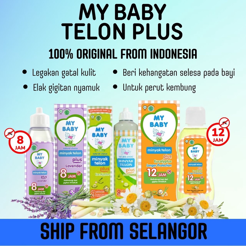My Baby Minyak Telon Plus Eucalyptus 8 Jam Protection Oil 60ml 90ml ...
