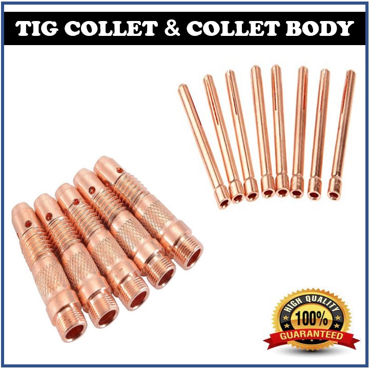 1.6mm & 2.4mm Collet Tip and Collet Body for TIG Welding Torch Kit WP17 ...