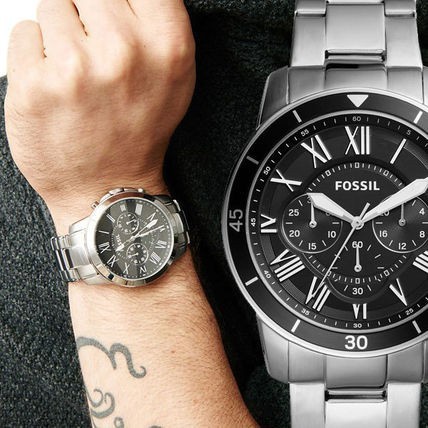 (Real Photo)AuthenticFossil Men's Grant Sports Chronograph Black Dial ...