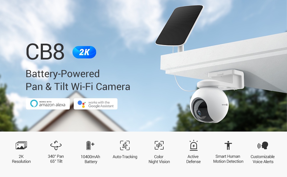 Ezviz CB8 Battery-Powered Pan Tilt Wi-Fi Camera Jujukart, 47% OFF