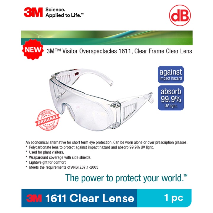 3M 1611 Safety Spectacles - Protective Eyewear | Shopee Malaysia