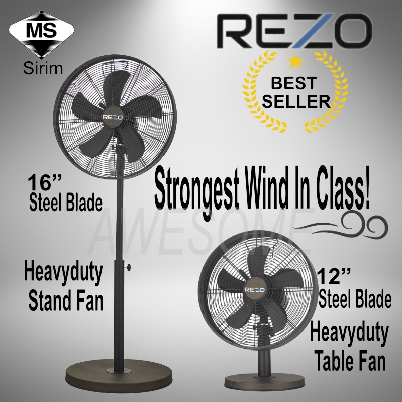 Rezo S16 / T18 Premium Antique Heavyduty Stand fan / Table Fan | Shopee ...