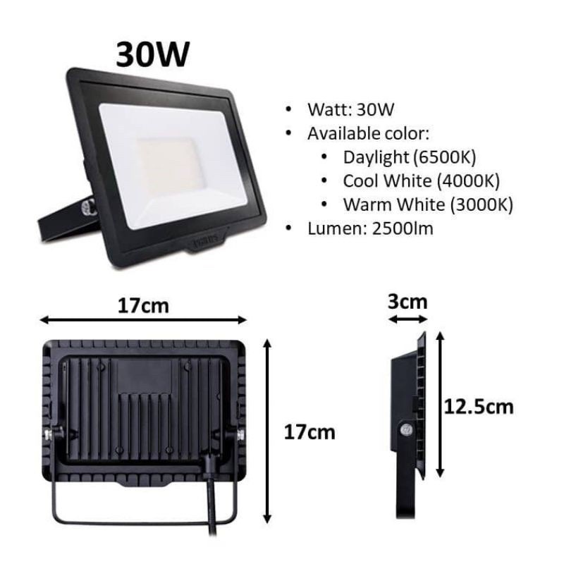 (Ready Stock )Philips BVP150 LED Flood Light Essential SmartBright G3 30W 6500k LED | Shopee ...