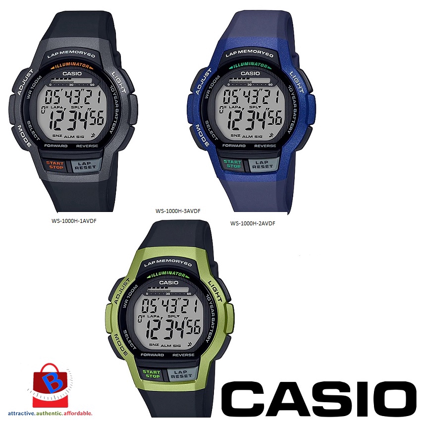 Casio Original & Genuine Watch WS-1000H-1AVDF / WS-1000H-2AVDF / WS ...