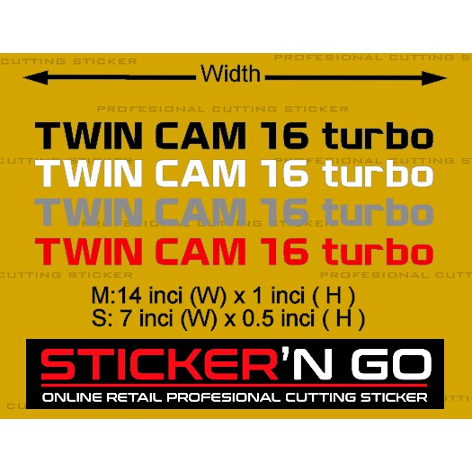 STICKER CUTTING CUSTOM TWINCAM 16 TURBO DESIGN | Shopee Malaysia