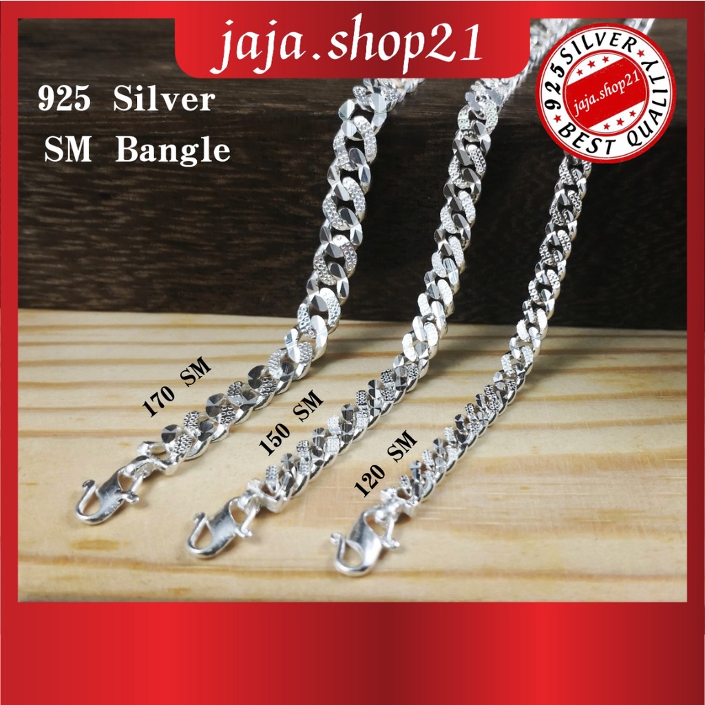 READY STOCK | Original 925 Silver SM Bangle Men / Women | Gelang Tangan ...