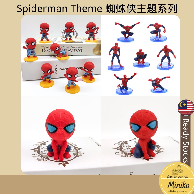 Q version Spiderman Theme Spider Pose Avengers Spiderman set birthday ...