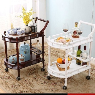 3 Tier Wooden Trolley With Wheel/ Multi function Trolley/ Dining Cart ...