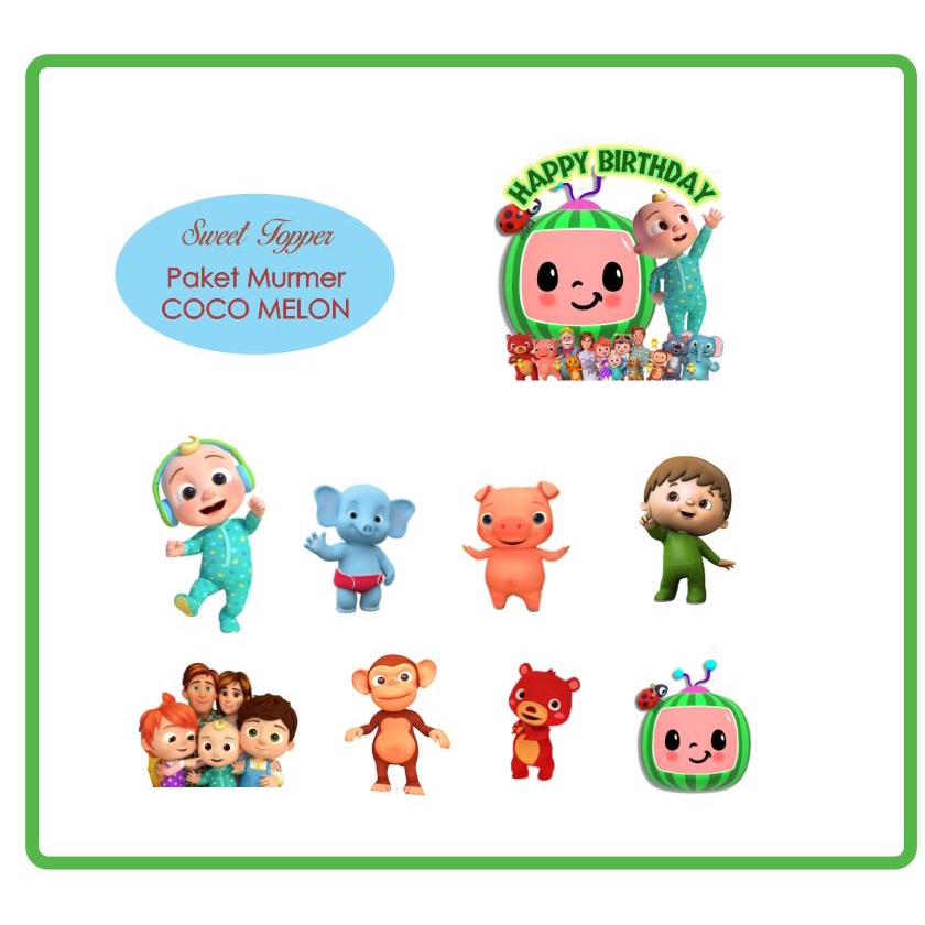 Coco melon Topper, cake decoration, pudding, etc. cocomelon | Shopee ...
