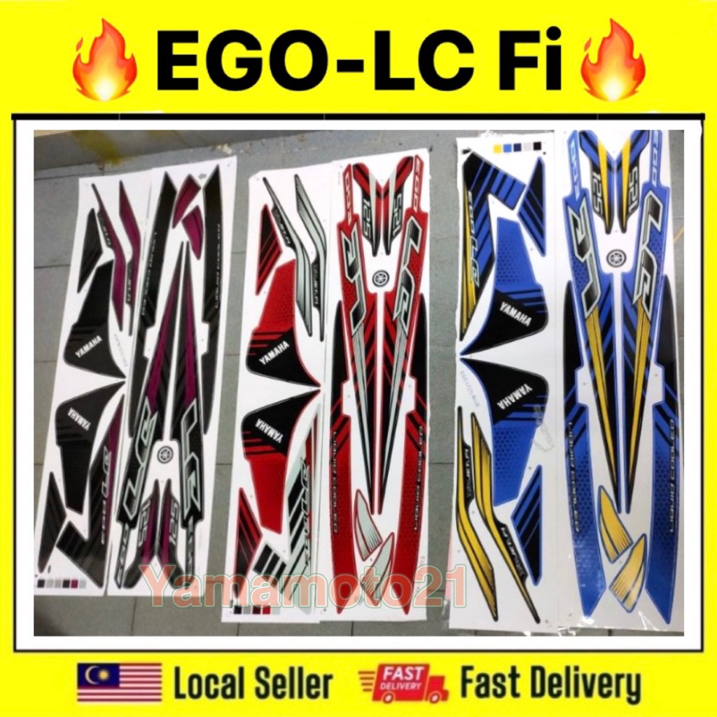 Stiker sticker body stripe cover set (3) yamaha ego lc fi EGOLCFI EGOLC FI FUEL INJECTION STRIPE ...