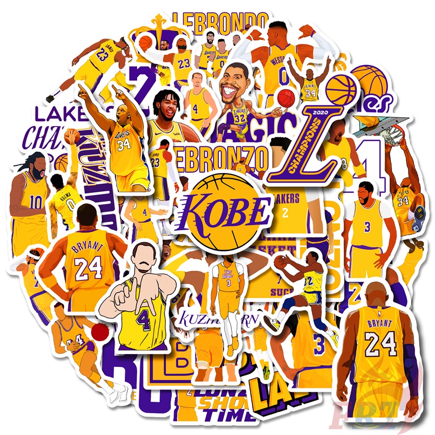 50Pcs/Set Los Angeles Lakers - NBA Teams Series 02 Stickers Basketball ...