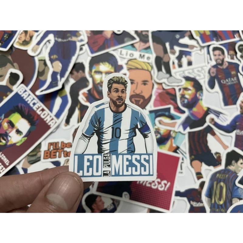 Set of 50 Lionel Messi stickers, soccer ball stickers, helmet stickers ...