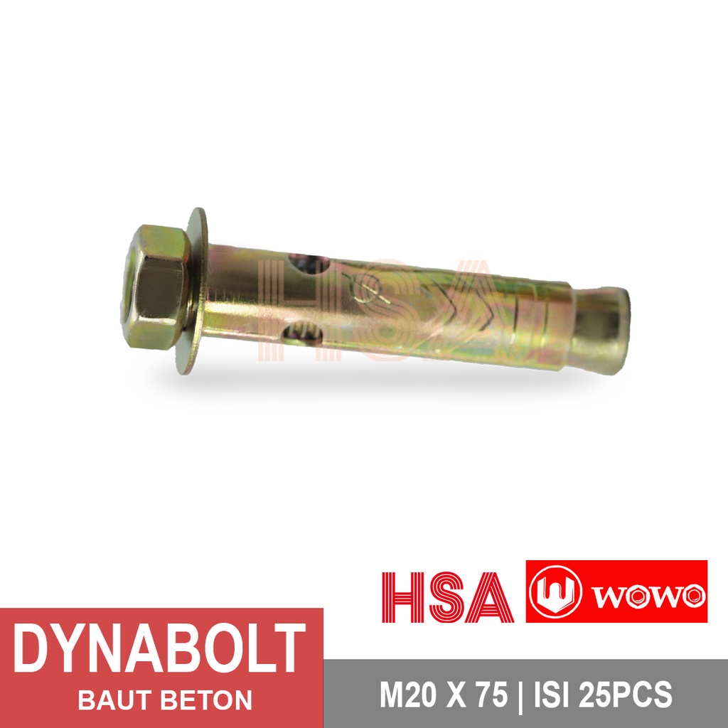 Concrete BOLT / DYNABOLT WOWO M20 X 75 | Contents 25/KTK | Shopee Malaysia
