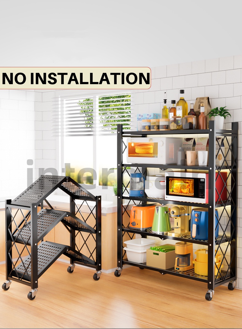 Rak Dapur Lipat Stainless Steel Rak Besi Bertingkat Foldable Rack ...