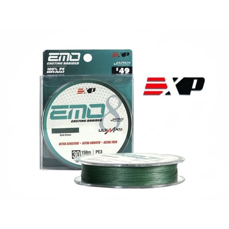 Exp Emo 8X Ultimate Casting Braided Fishing Line 150m (10lbs/15lbs ...