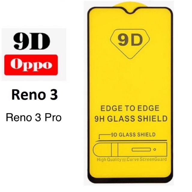 Full 9D tempered glass Oppo Reno 3 and Reno 3 Pro | Shopee Malaysia