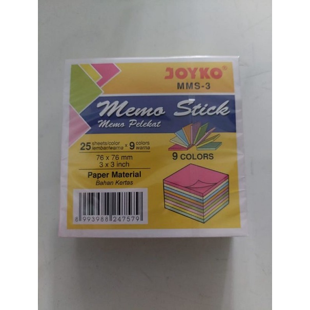 MEMO STICK MMS-3 JOYKO / MEMO STICK MMS 3 JOYKO 9 COLORS / STICKY NOTES ...