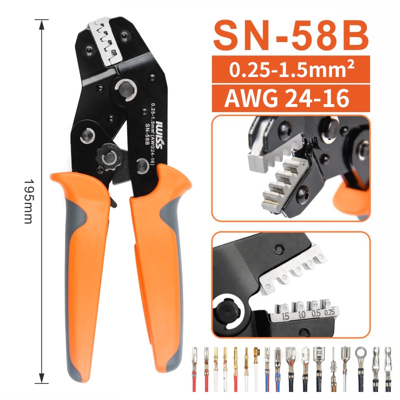 DuPont Terminals Crimping Pliers Kit Interchangeable Die Wire Crimper Tools Set SN-58B XH2.5 ...