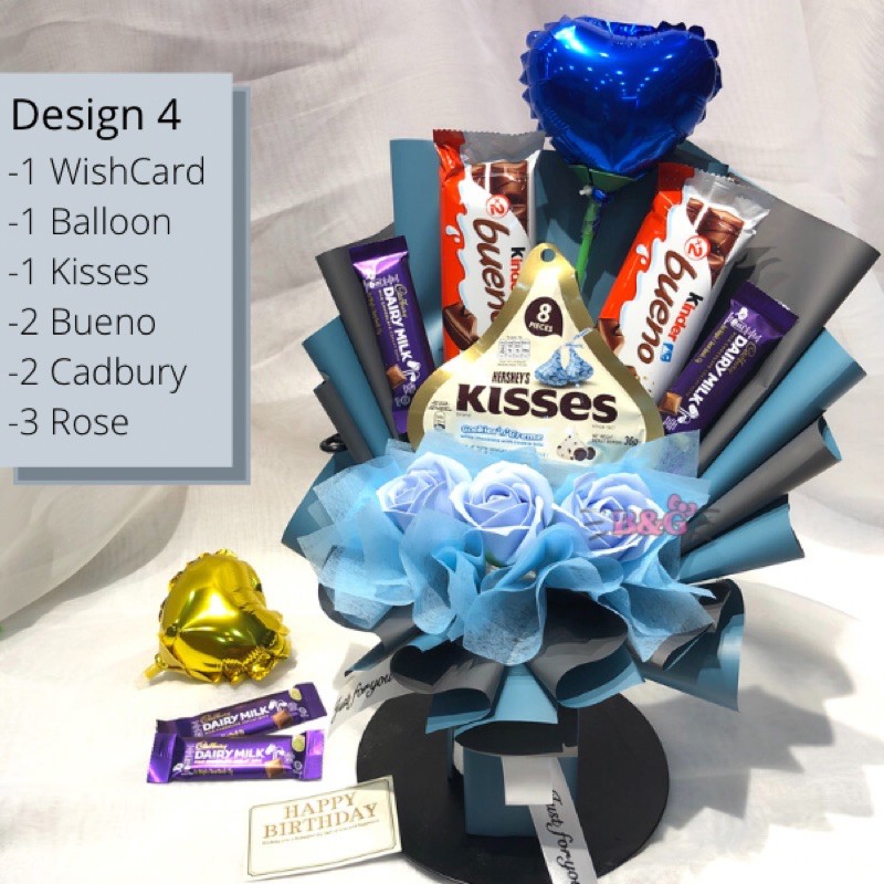 Chocolate Bouquet Flower Birthday Balloon Fairy Gift Box Coklat Bunga ...