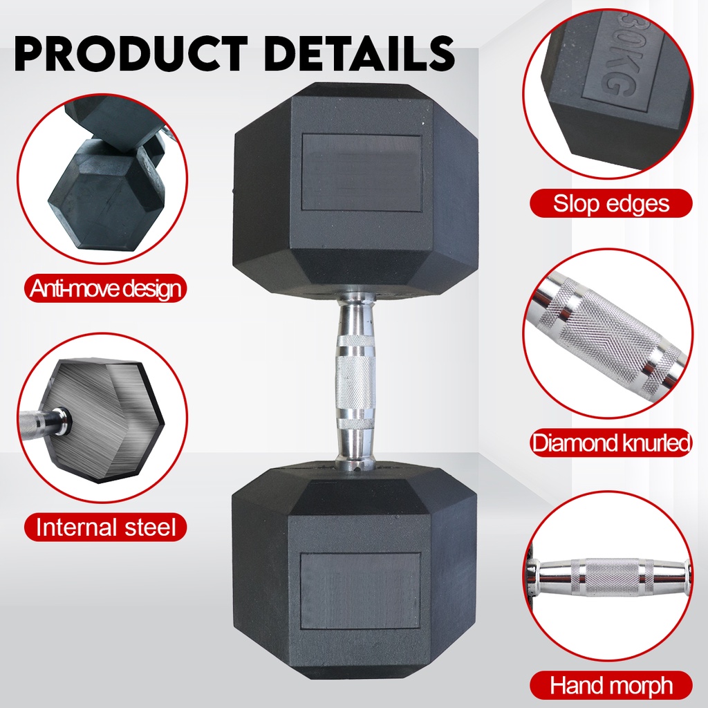 Vigor Fitness Hexagon Weightlifting Hex Dumbbell (2.5kg / 30kg) / Hexagon Angkat Berat Hex ...