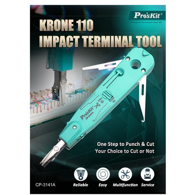 ProsKit 8PK-3141A Krone Impact Terminal Tool with lock NEW MODEL : CP ...