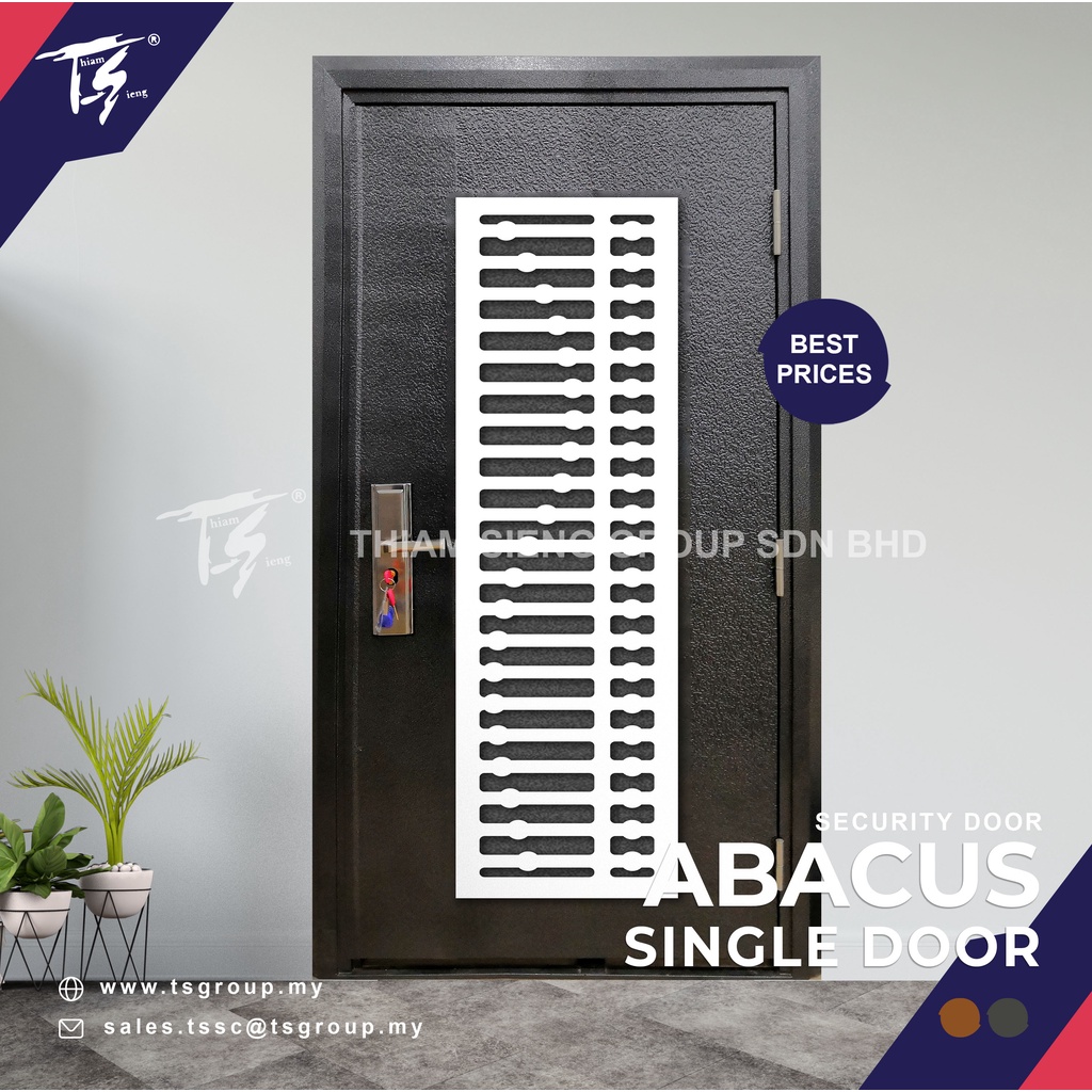 TSBRILLIANT Lowest Price Abacus Security Door (Single Door) With 10 Locks | Shopee Malaysia