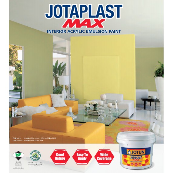 7L JOTUN JOTAPLAST MAX INTERIOR ACRYLIC EMULSION PAINT GOOD HIDING ...