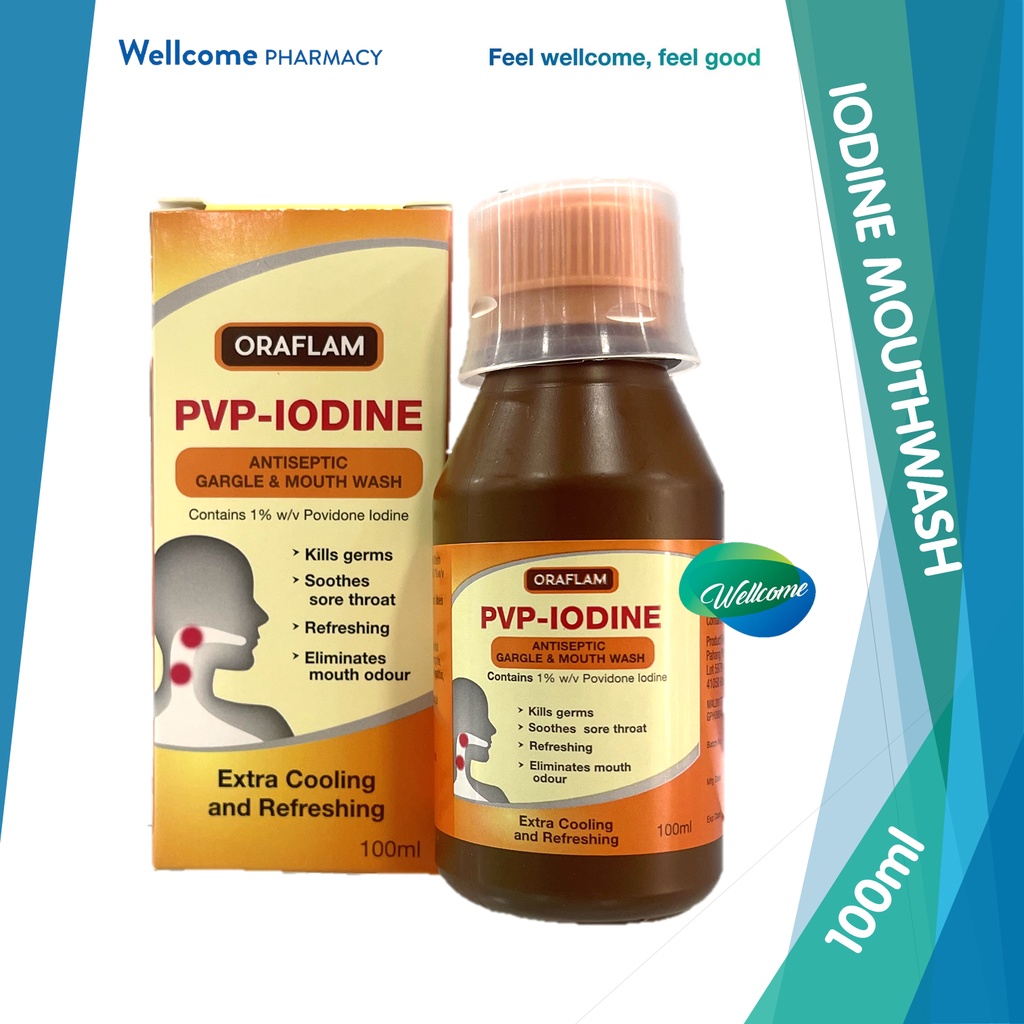 Oraflam PVP-Iodine Antiseptic Gargle & Mouthwash - 100ml | Shopee Malaysia