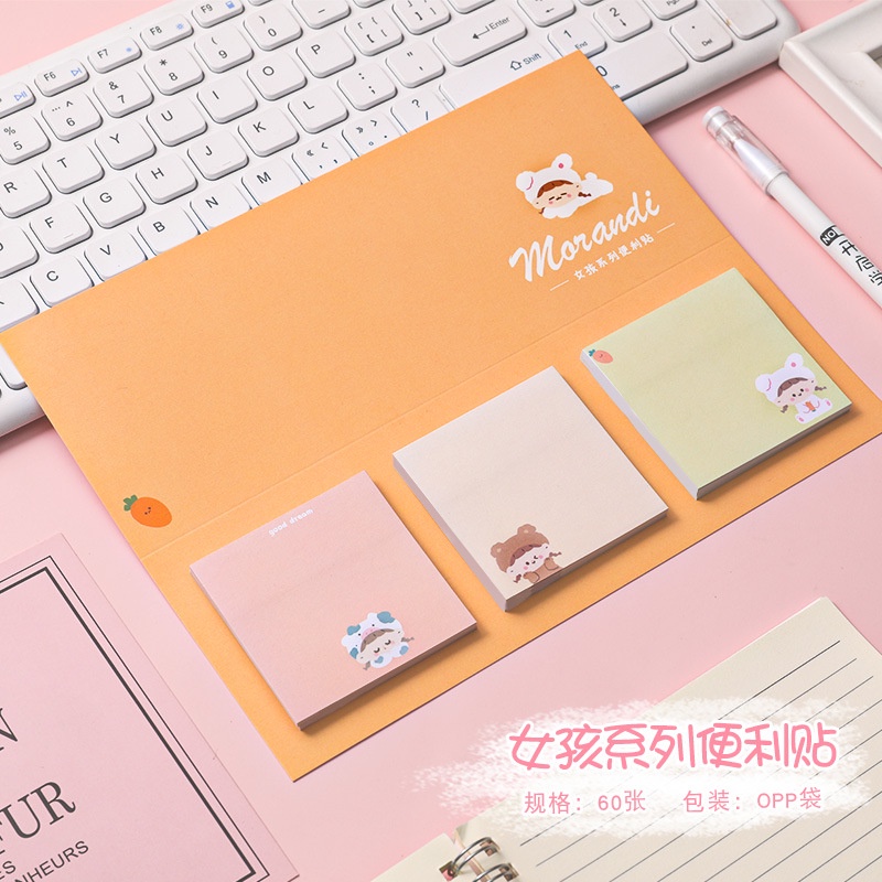 3 IN 1 Cute Lovely Sticky Notes Set Board Memo Label Sticker Bookmarks ...