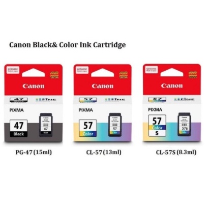 CANON PG-47 BLACK CL-57 COLOR INK E410 E400 E460 E480 E470 E3170 E4270 ...
