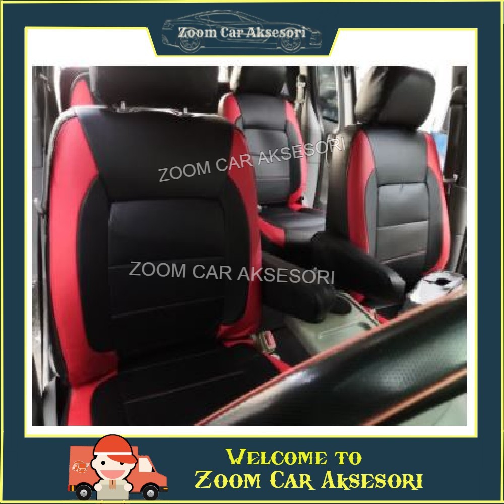 NAZA RIA CUSTOM FIT OEM CAR SEAT CUSHION COVER SEMI LEATHER RED + BLACK ...