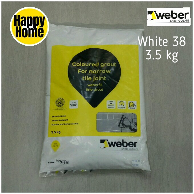 Weber WHITE Fine Grout Coloured Grout For Narrow Wall And Floor Tile ...