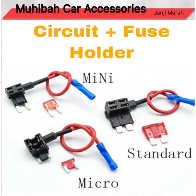 Universal 15A/20A Fuse And Fuse Holder With Circuit | Standard / Mini ...