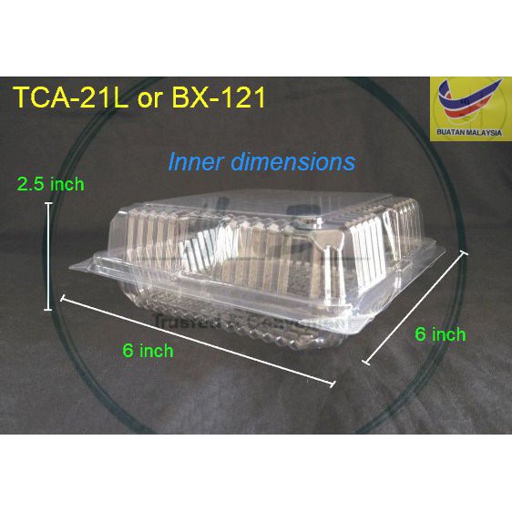 TCA-21L 6" Square Cake Tray with Lock [ 50pcs± ]Bakery Disposable ...
