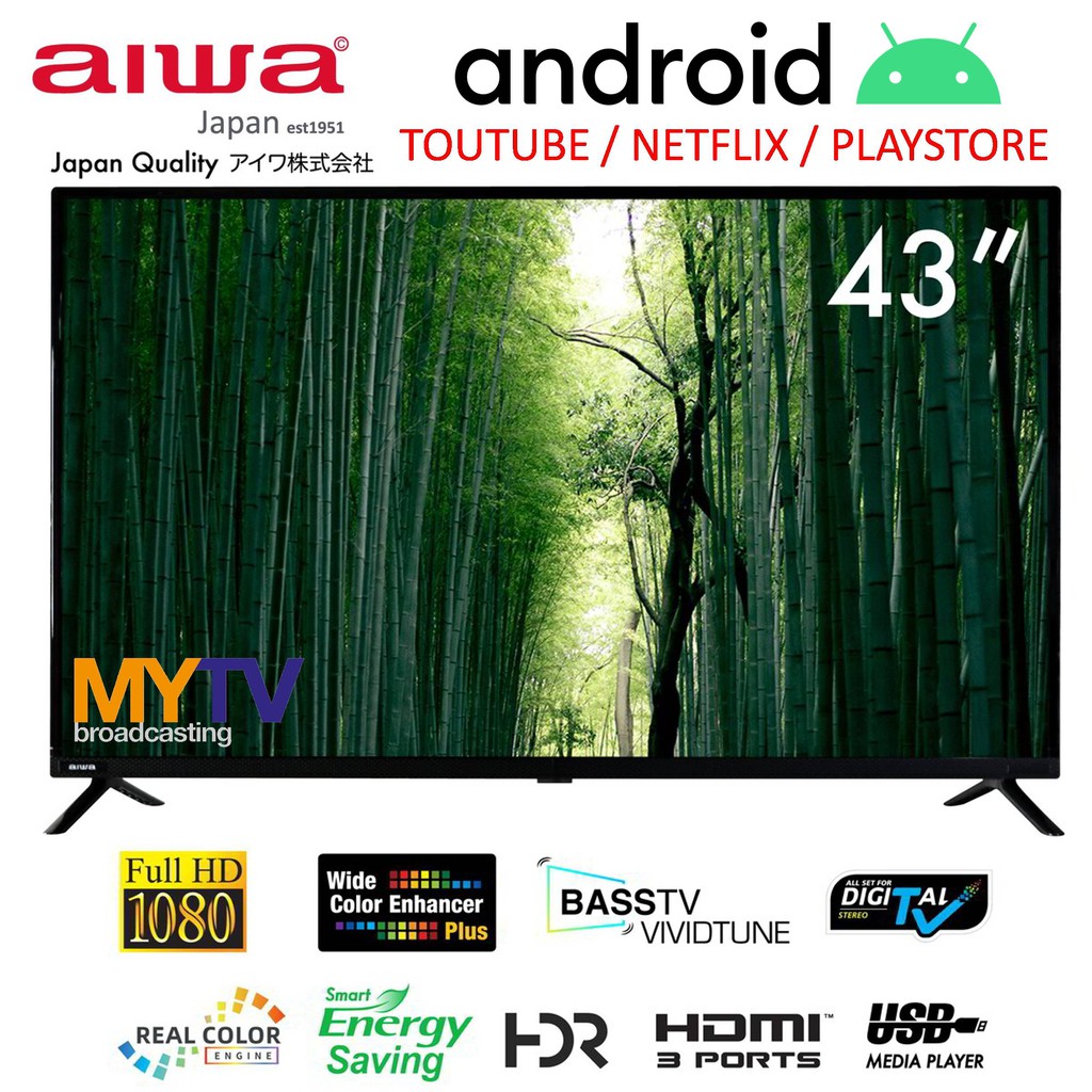 AIWA LED TV Android TV Smart TV 40" FULL HD Digital DVB-T2 40 inch AW ...