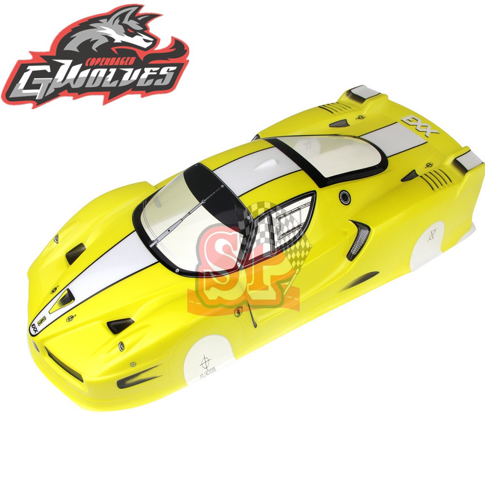 Wholesale 1/10 Ferrari Enzo Red/Yellow RC Car shell 200mm PVC painted ...