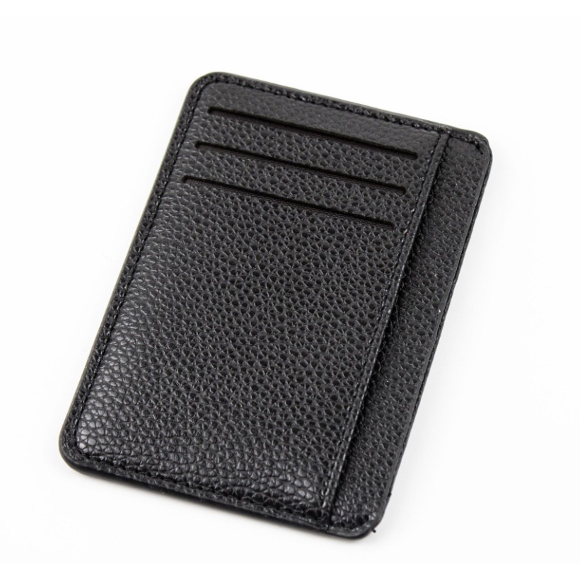 (Readystock)W01 Unisex Slim PU Leather Card Holder Zipper Wallet Purse ...
