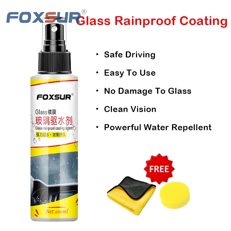 Foxsur Glass Rainproof Coating Agent Glass Water Repellent Window/Clear ...