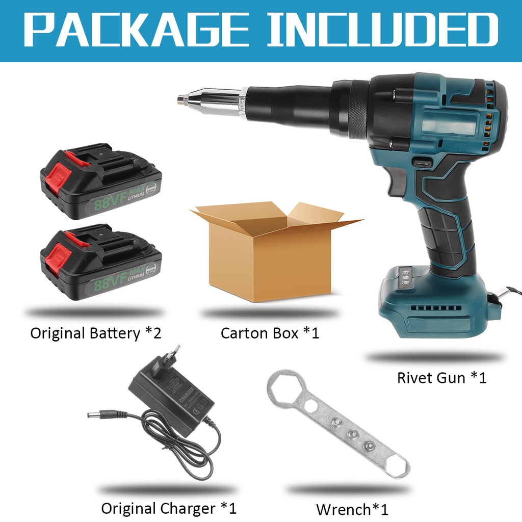 88VF Rivet Nut Guns Drill Insert Riveting Tool Cordless Brushess ...