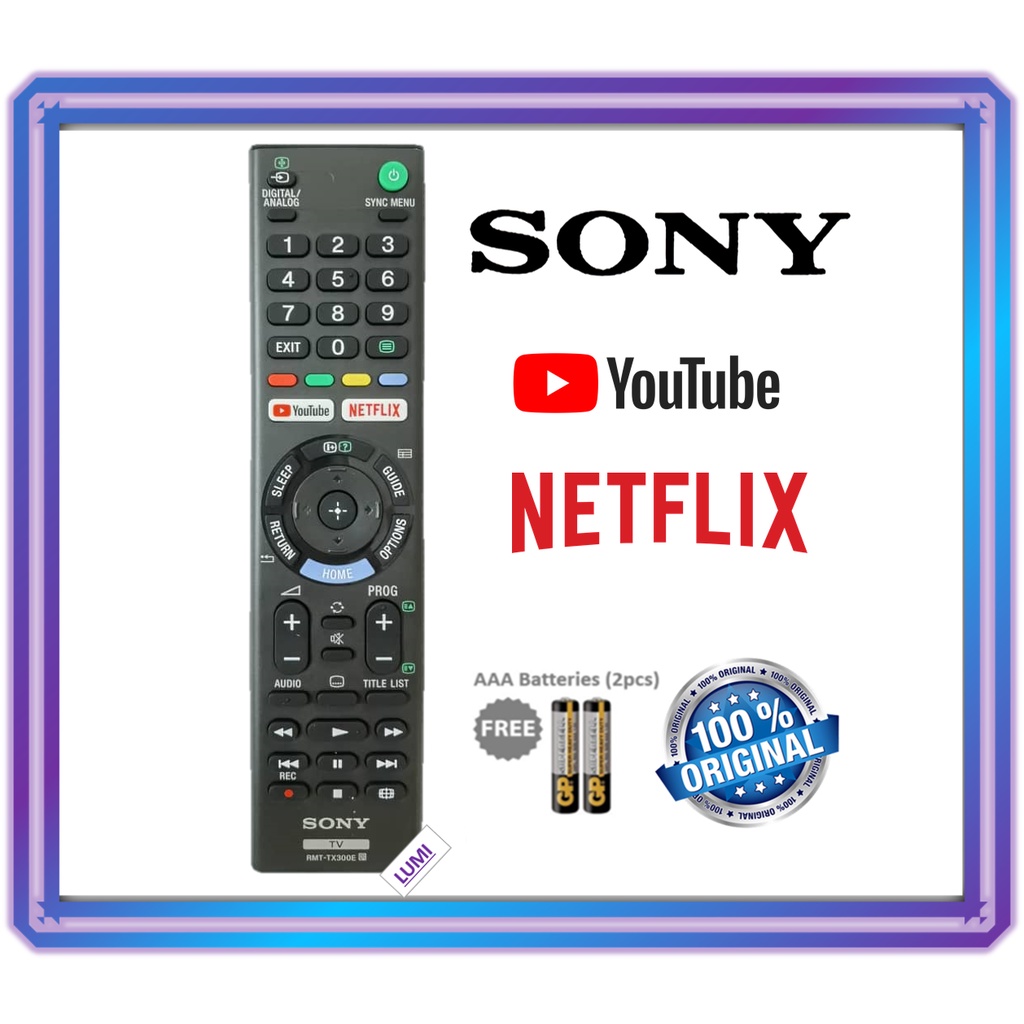 Original SONY Netflix Youtube Smart LED TV Remote Control RMT-TX300E | Shopee Malaysia