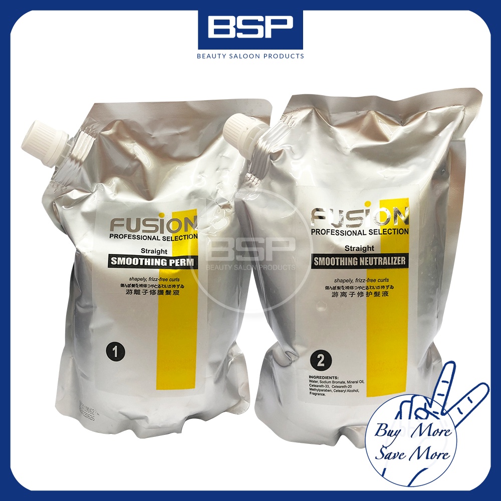 (1 set) Fusion Straight Hair Rebonding Relaxing Smoothing Perm Cream ...