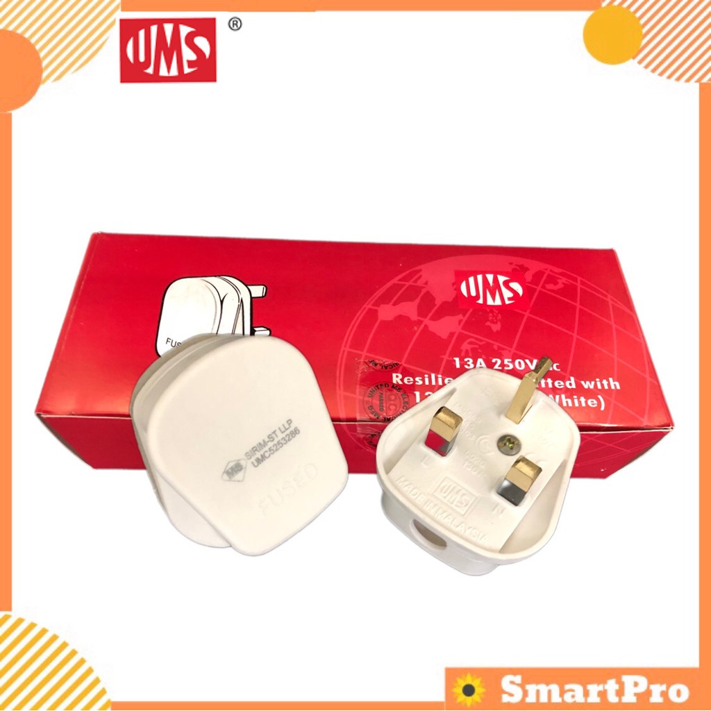 UMS Poly Carbonate 13A Fused 3 Pin Plug Top Uk type 240V 3 Pin Plug Top ...