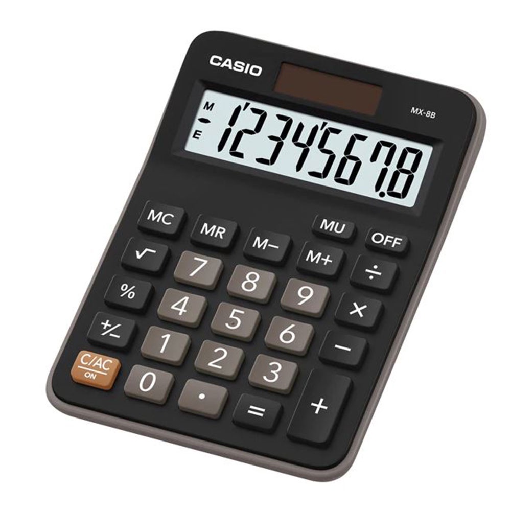 Casio Mini Desk Calculator - 8 Digits, Mark-up Calculations, Solar ...