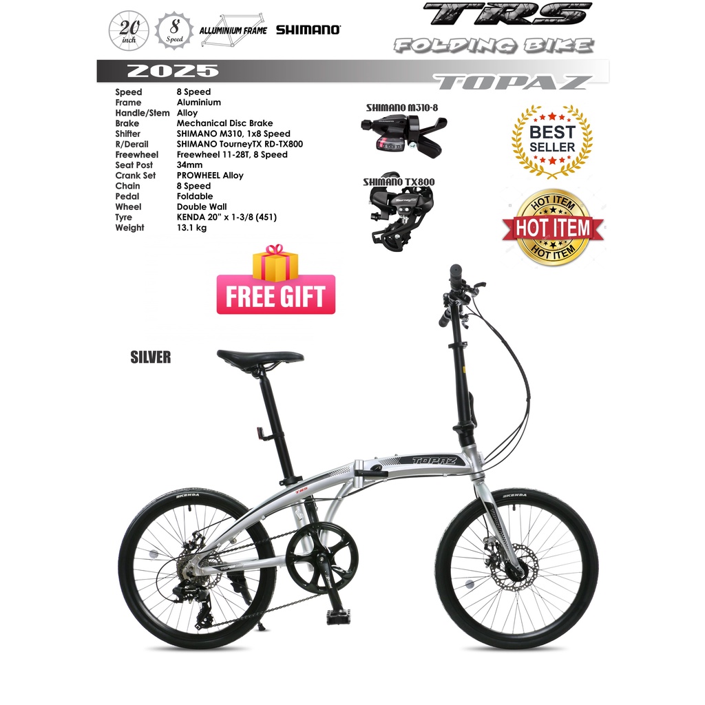 TRS Topaz Folding-Bike 20inc(451) Basikal Lipat TRS Topaz | Shopee Malaysia